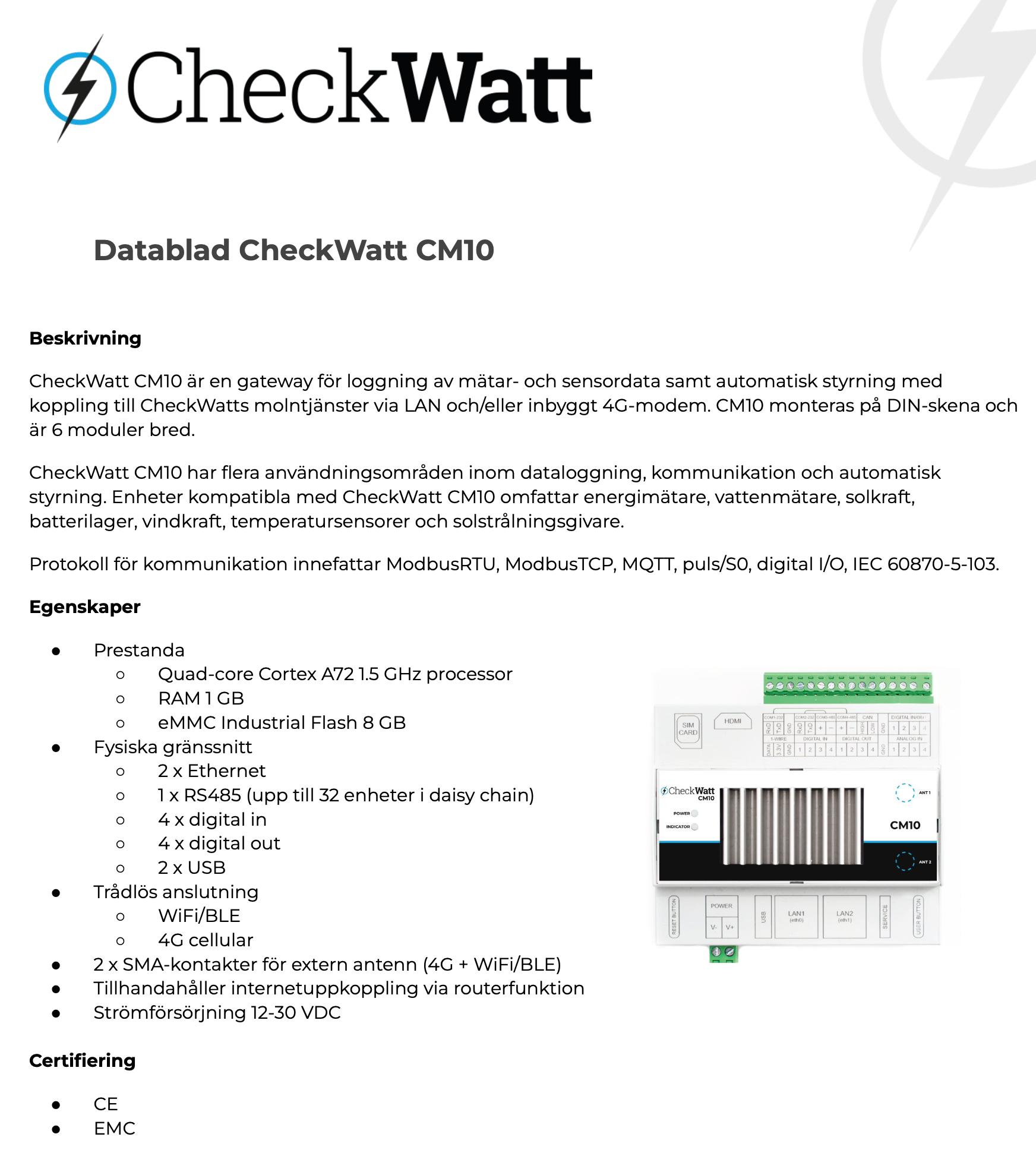 Checkwatt CM10 Smart Meter